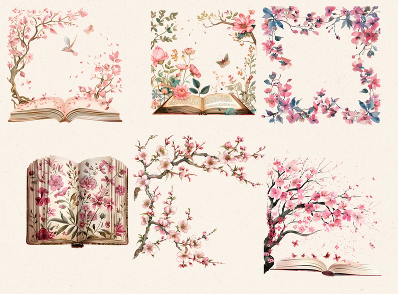 Chinoiserie Frame Clipart, Chinoserie Clipart Pink, Book Border Clipart ...