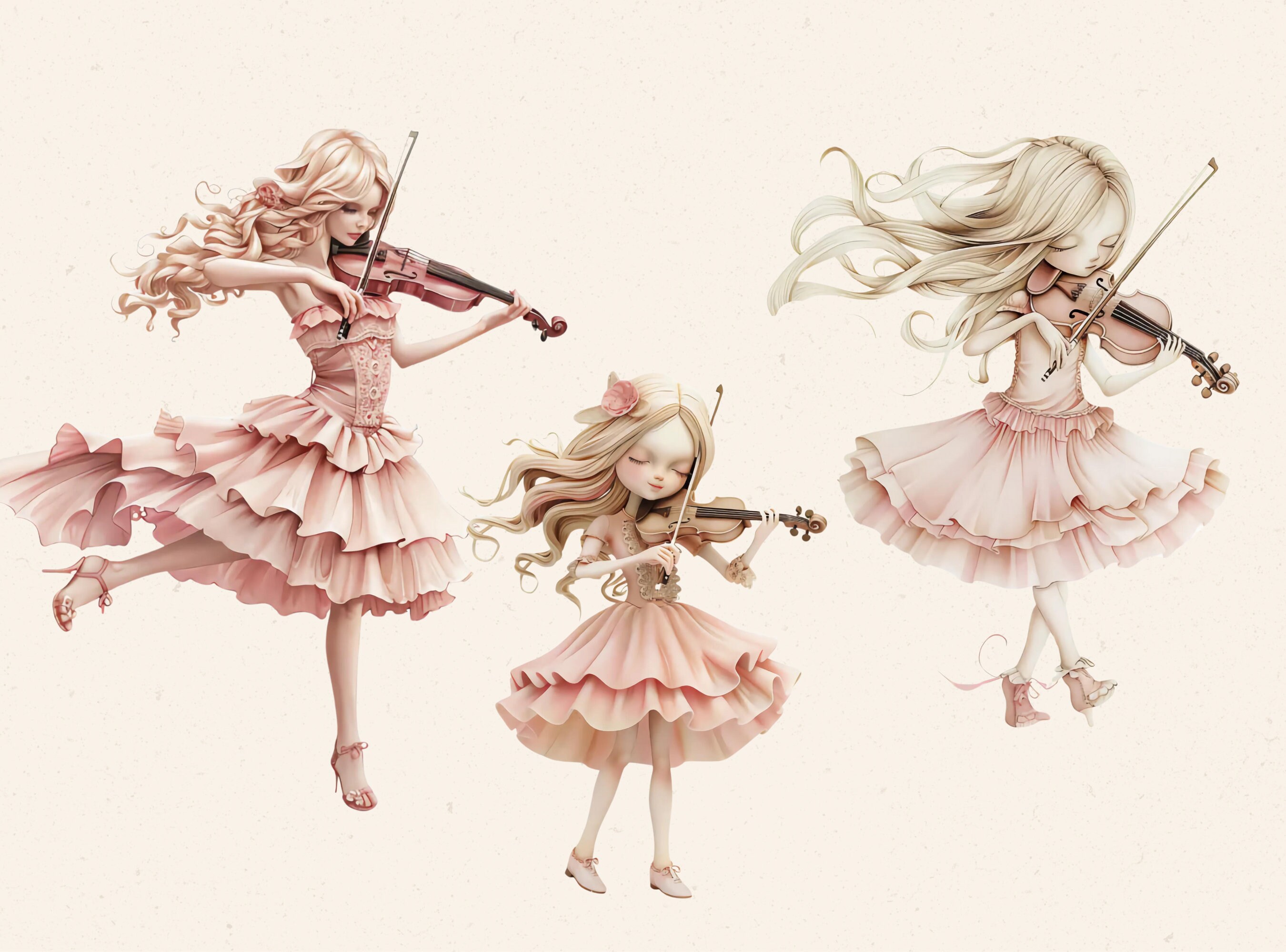 Fiddle Png, Musician Clipart, Pink Girl Playing the Violin, Violin Girl ...