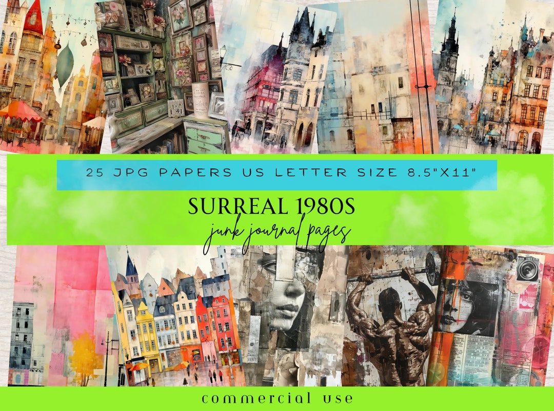 1980s Junk Journal Pages, Retro Junk Journal, Digital Paper, 80s Junk ...