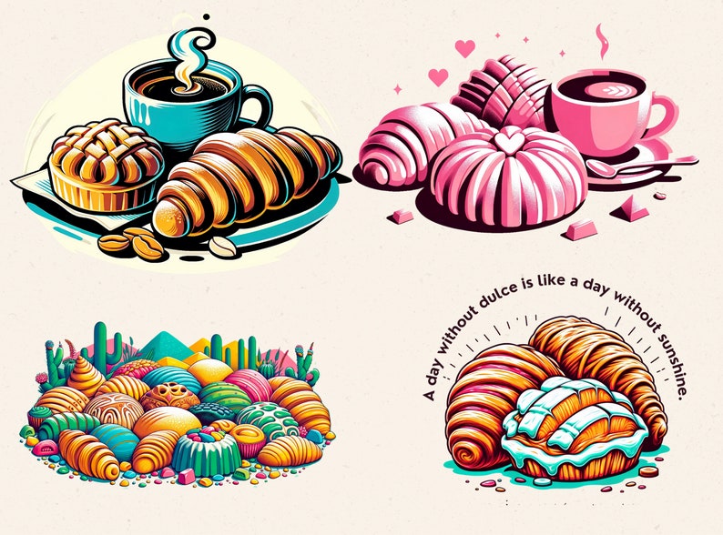 Pan Dulce Clipart, Pan Dulce Season Png, Pastry Png, Pastry Clipart ...