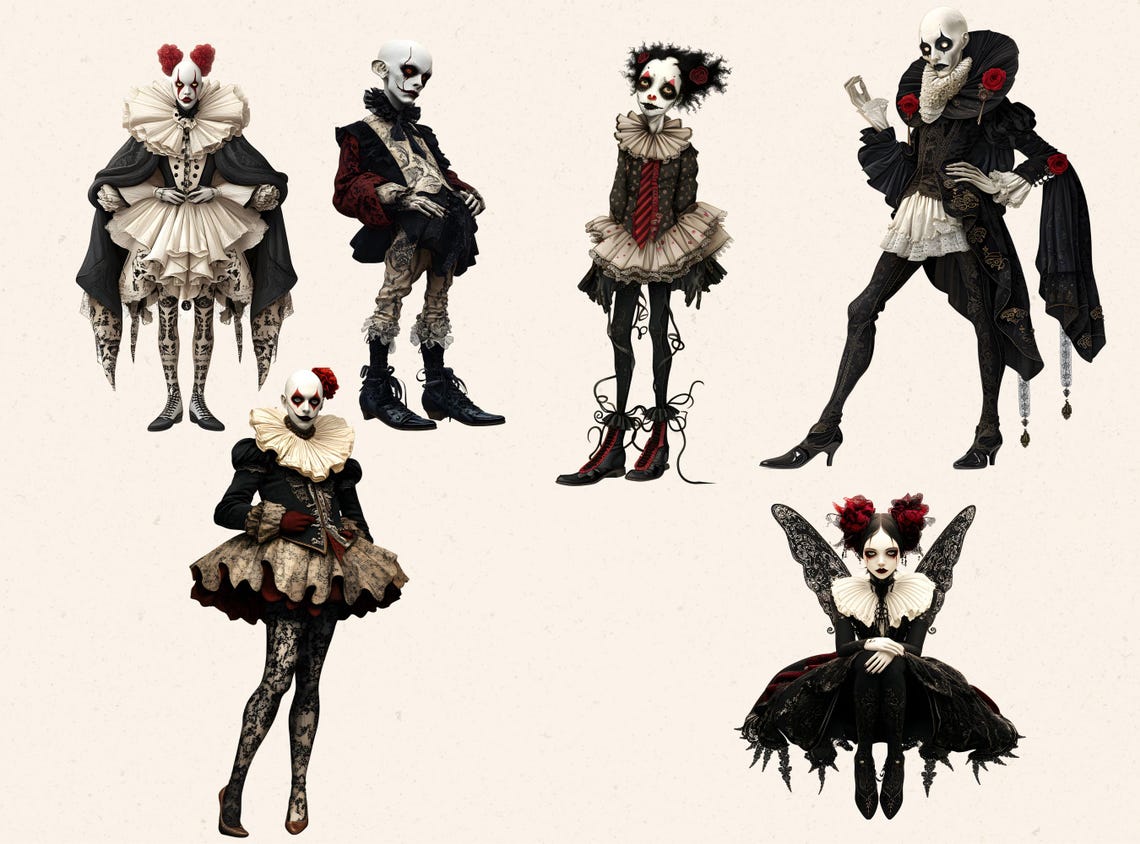 Peculiar People Clipart, Quirky People Clipart, Gothic Doll Clipart ...