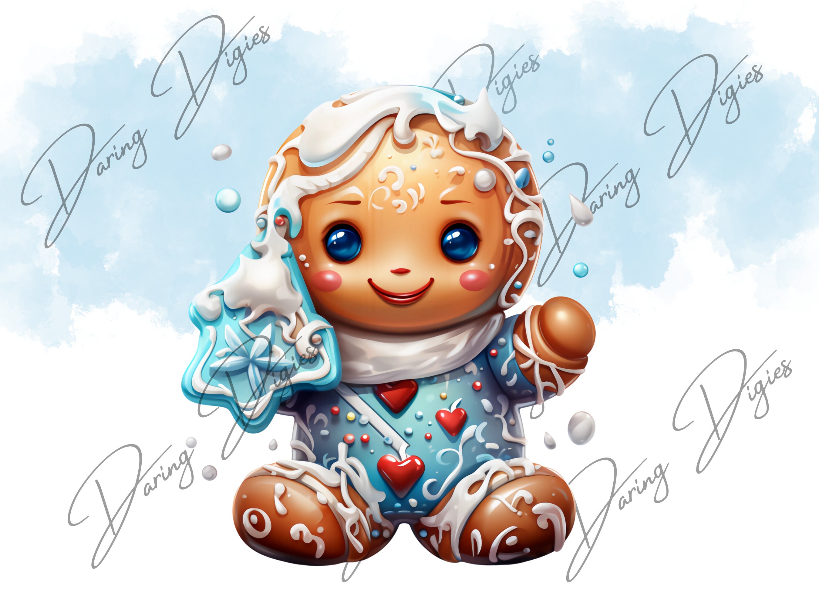 Printable Gingerbread Man Clipart, Limited Edition of Cool Icy Punk ...