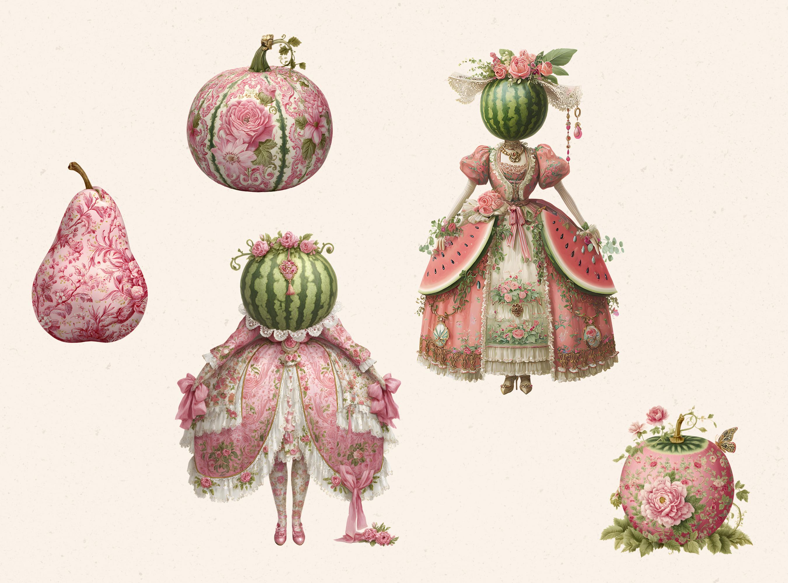 Funny Fruit Clipart, Pink Toile Clipart, Peculiar People Clipart ...