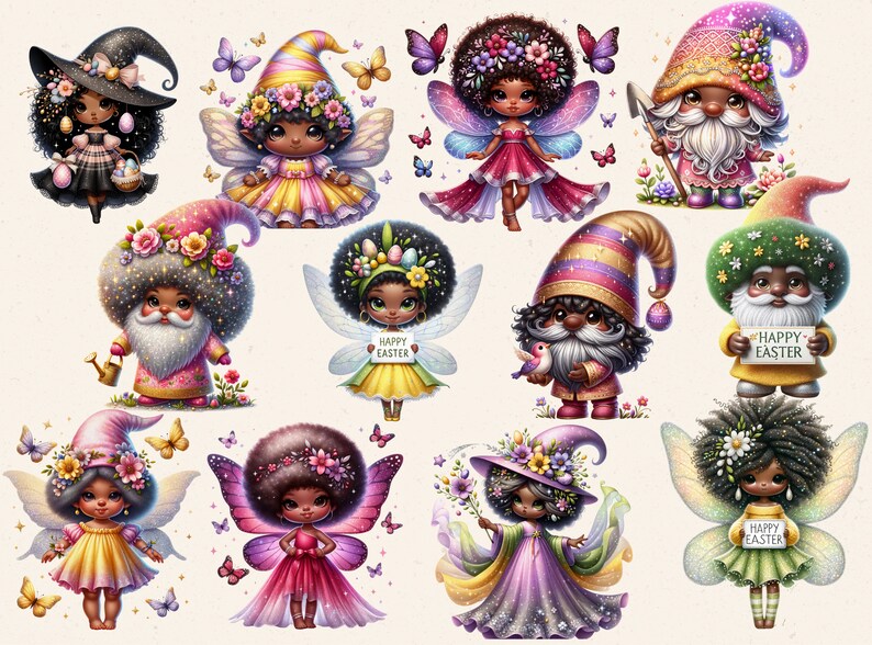 Pink Fairy Garden Clipart, Afro American Clipart, Spring Fairy Png ...