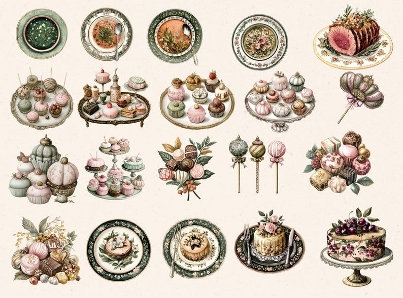 Regency Era Clipart, Regency Era Desserts, Regency Times Food and ...