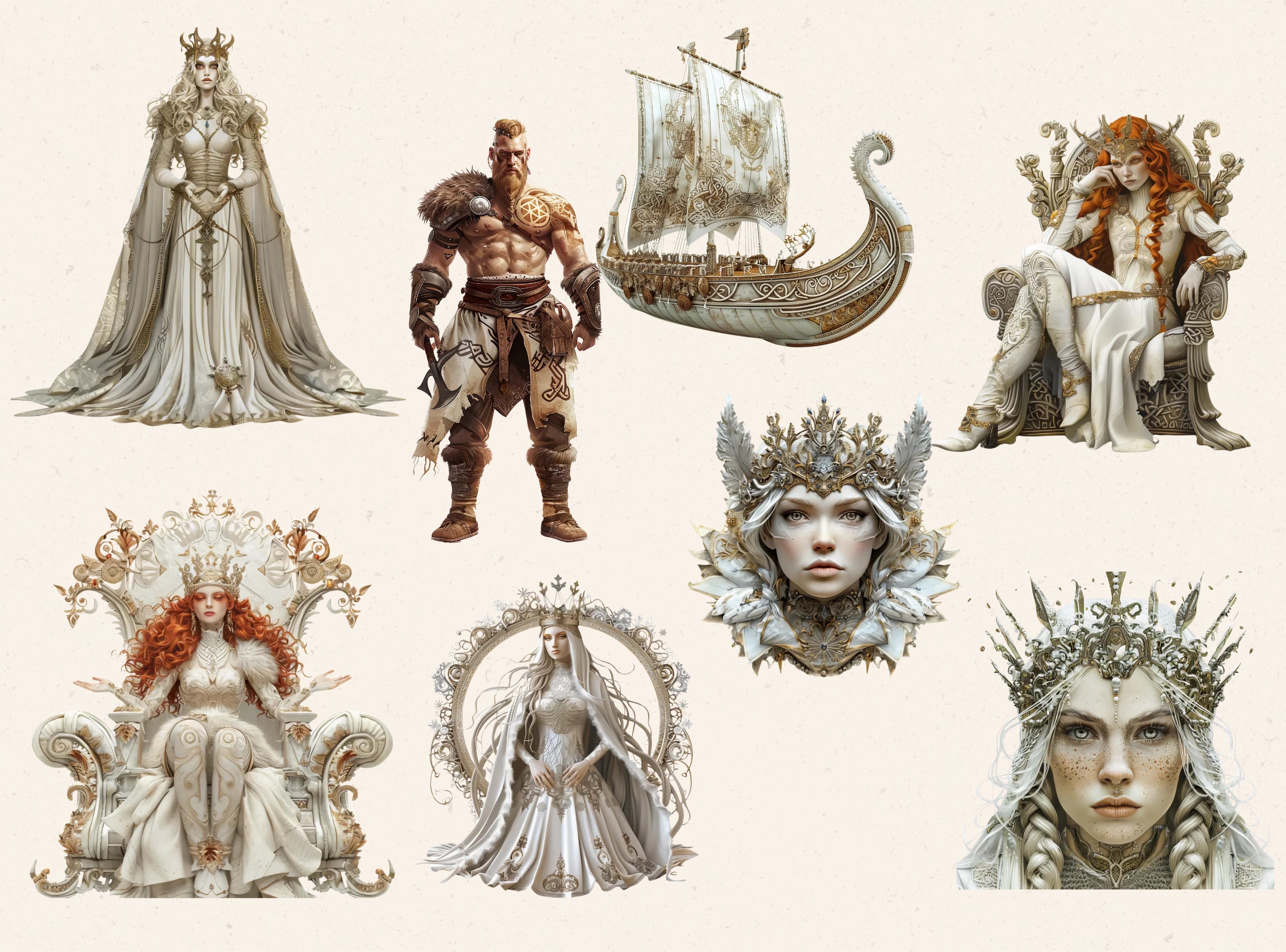 Snow Queen Clipart, Ice Queen Clipart, Surreal Clipart, Northern ...