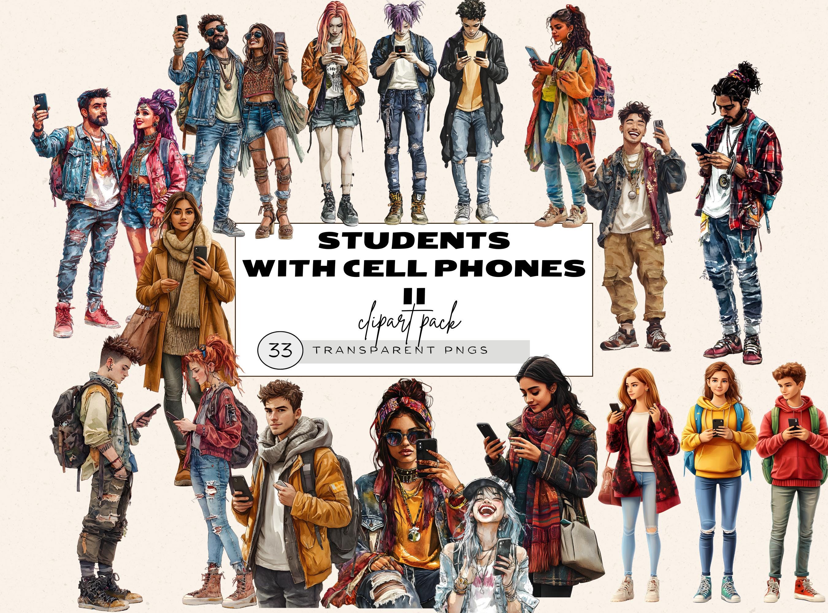 Teenage Boy Clipart, Clipart Bundle Teenager, Teenage Girl Clipart ...