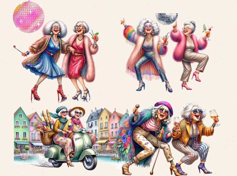 Funny Old Ladies Clipart, Old Couple Clipart, Funny Old Lady Png, Old ...