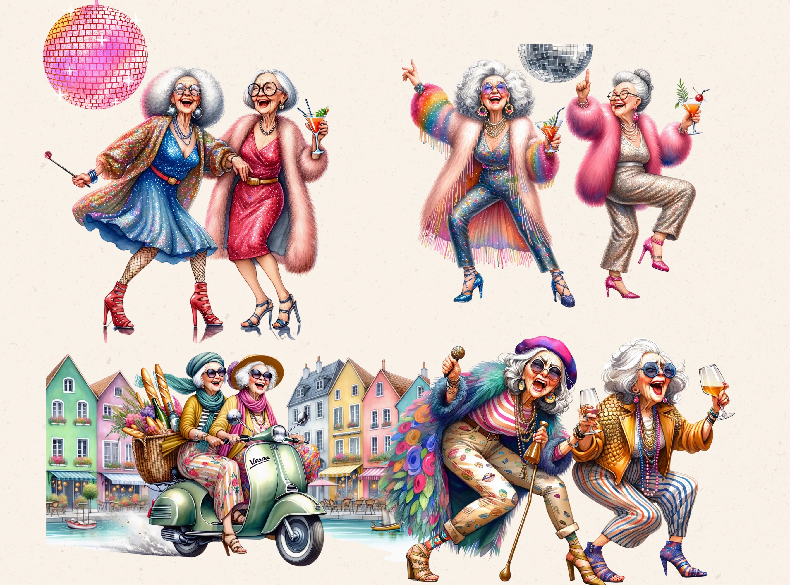 Funny Old Ladies Clipart, Old Couple Clipart, Funny Old Lady Png, Old ...