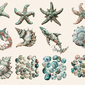 Deep Sea Clipart, Undersea Clipart, Watercolor Ocean Lover Clipart ...