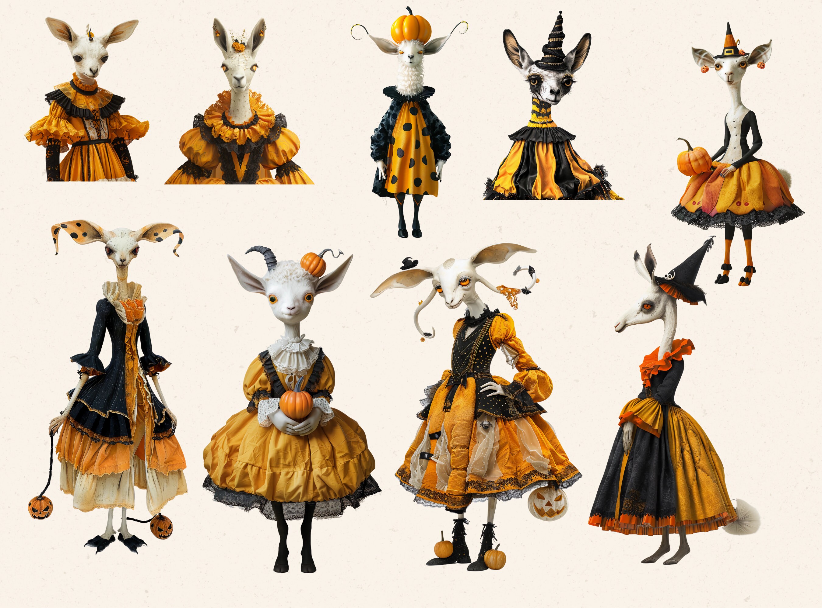 Watercolor Halloween Llama Clipart, Cute Llamas in Costumes, Llama ...