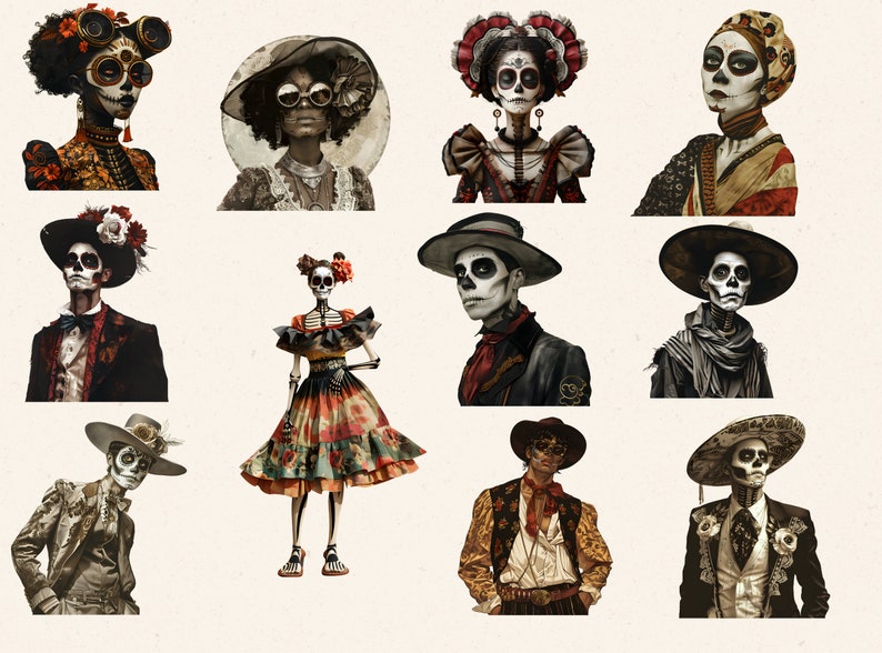 Day of the Dead Clipart, Dia De Los Muertos, Mexican Clipart Bundle ...