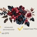 Floral Clipart Classic Wedding, Burgundy Flower Clipart, Moody Florals ...