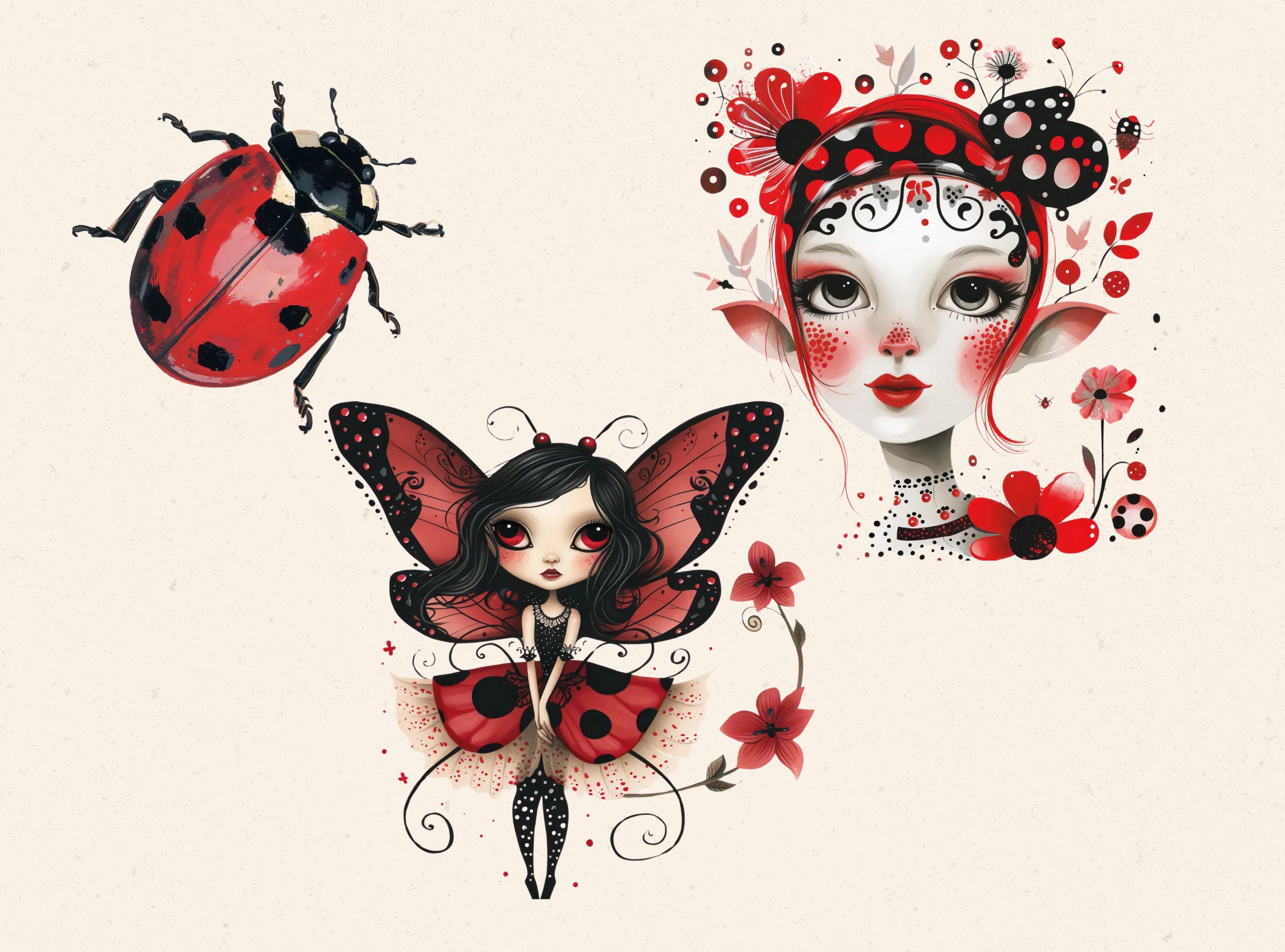 Lady Bug Clipart, Clipart Whimsical Girl Fairy, Enchanted Fairies ...