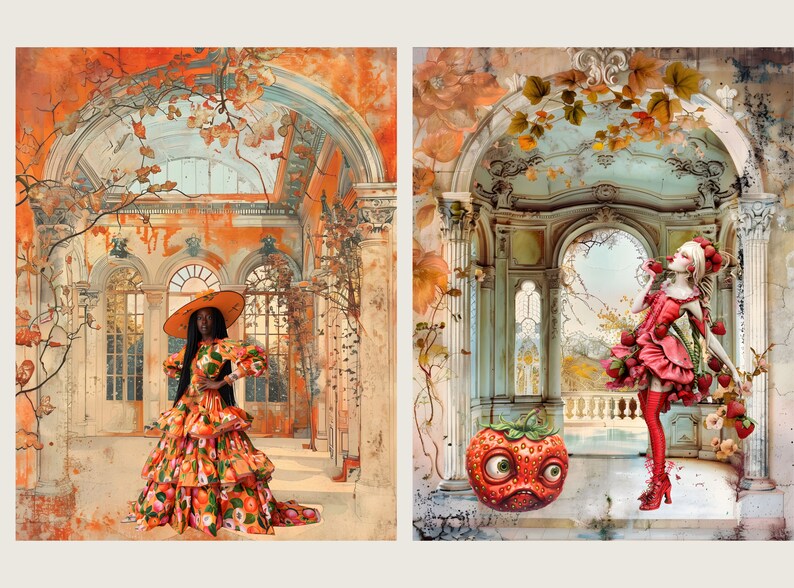 Quirky People Clipart, Surreal Clipart, Whimsical Clipart, Summer Fruit ...