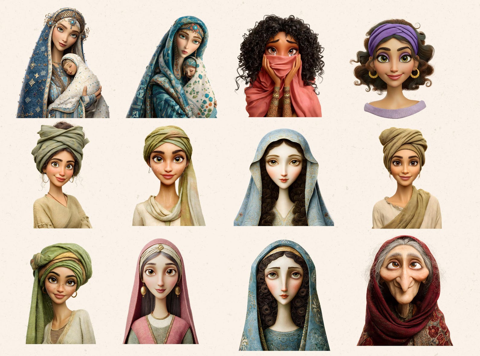 New Testament Bible Character Clipart, Bible Stories Clipart, Women of ...