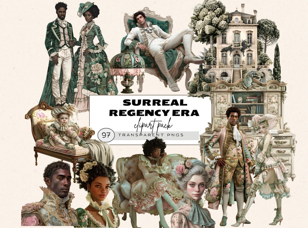Regency Era Clipart, Regency Clipart, Junk Journal Kit Black Girl ...