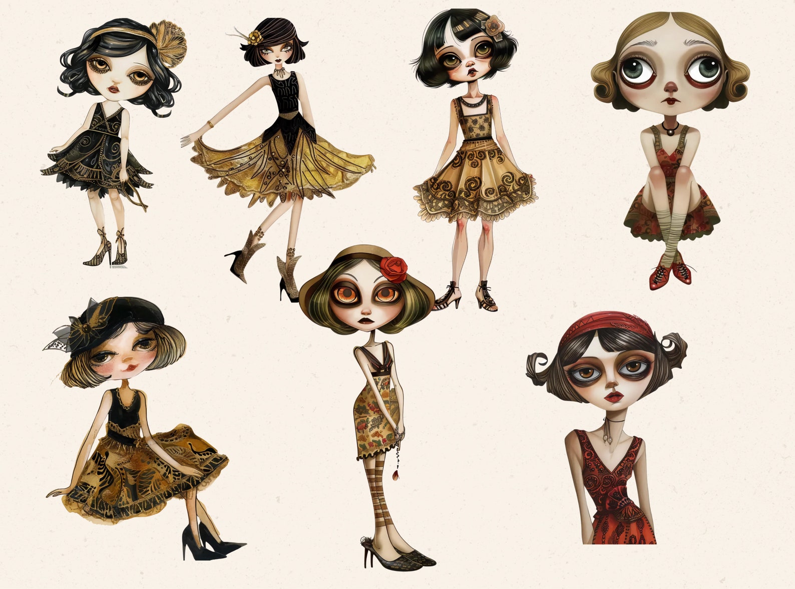 Flapper Girl Png, Flapper Girl Clipart, Vintage Lady Portrait Clipart ...
