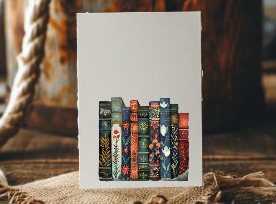 Clipart of Book Spines, Clipart Pack for Book Lovers, Book Border ...