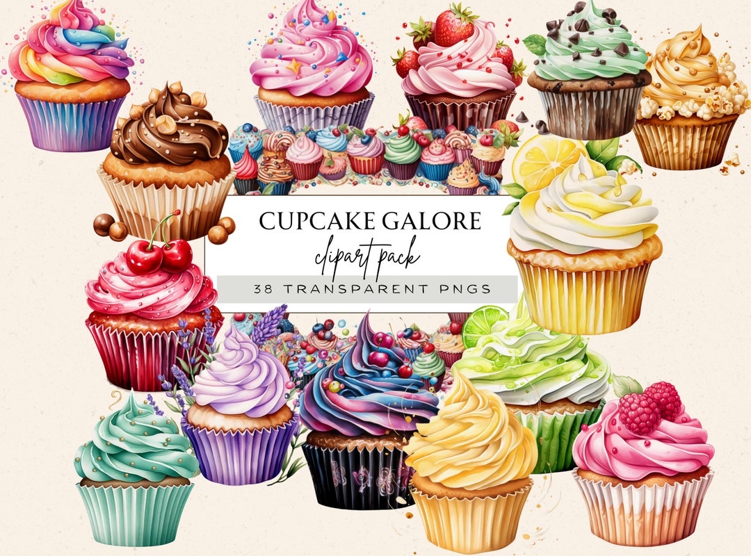 Cupcake Png Bundle, Strawberry Cupcake Png, Raspberry Cupcake Png, Lime ...