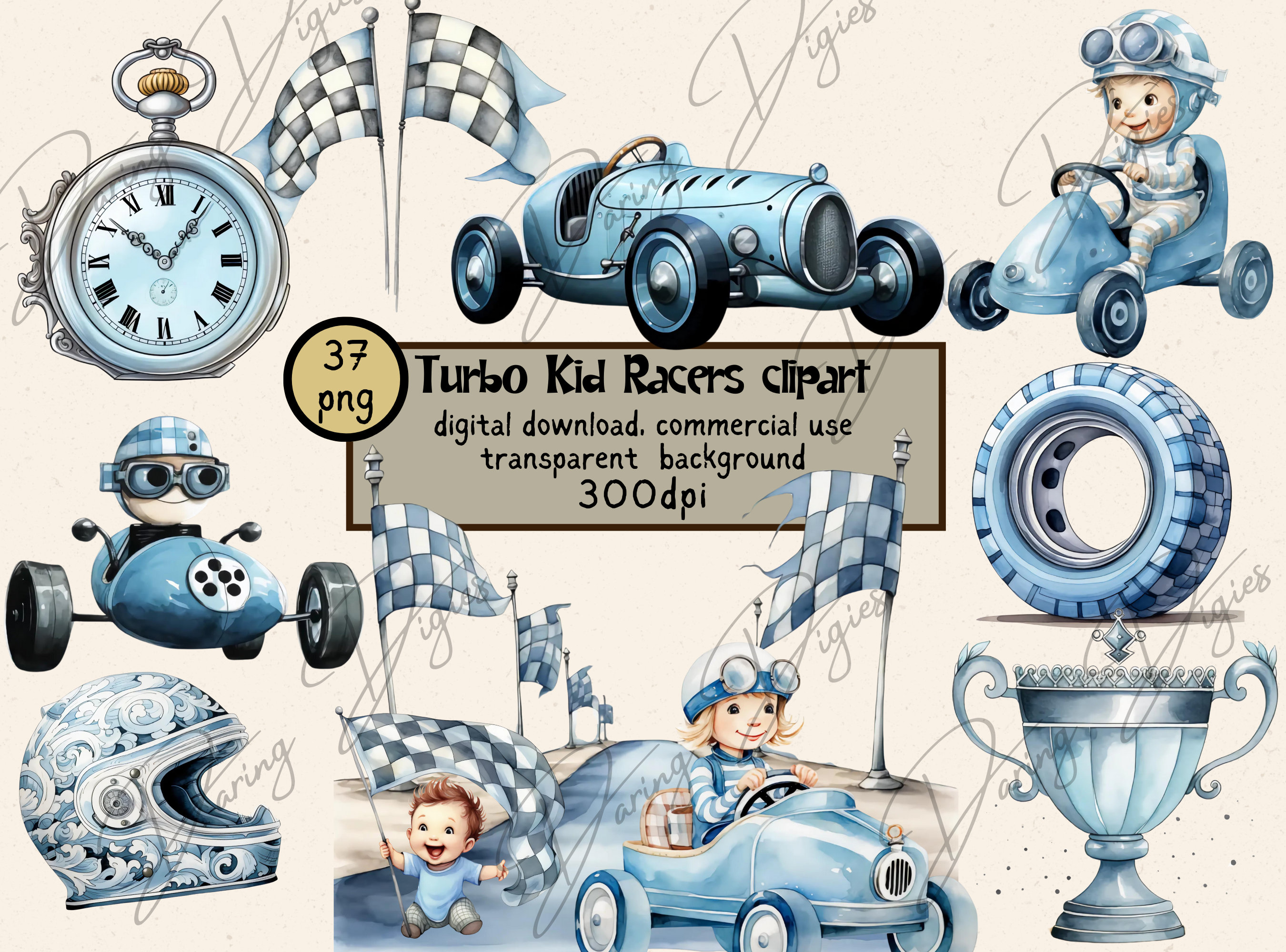 Retro Race Car Clipart, Race Car Birthday Clipart, Racing Cars Clipart ...
