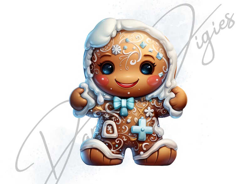 Printable Gingerbread Man Clipart, Limited Edition of Cool Icy Punk ...