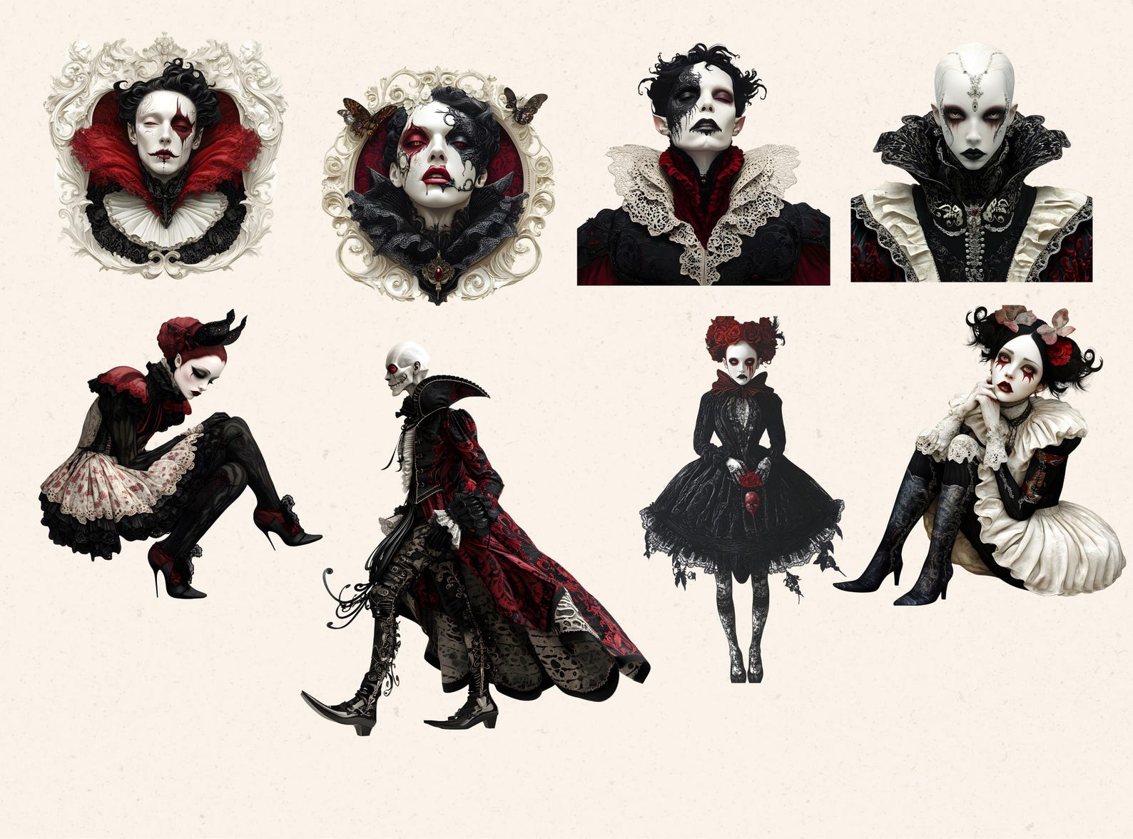 Peculiar People Clipart, Quirky People Clipart, Gothic Doll Clipart ...