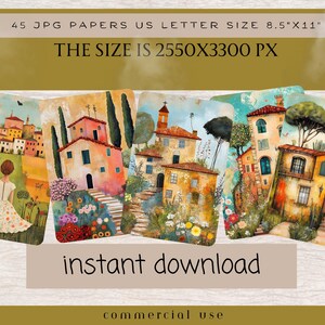 Italian Junk Journal Digitals, Tuscany Junk Journal Pages, Summer Junk ...
