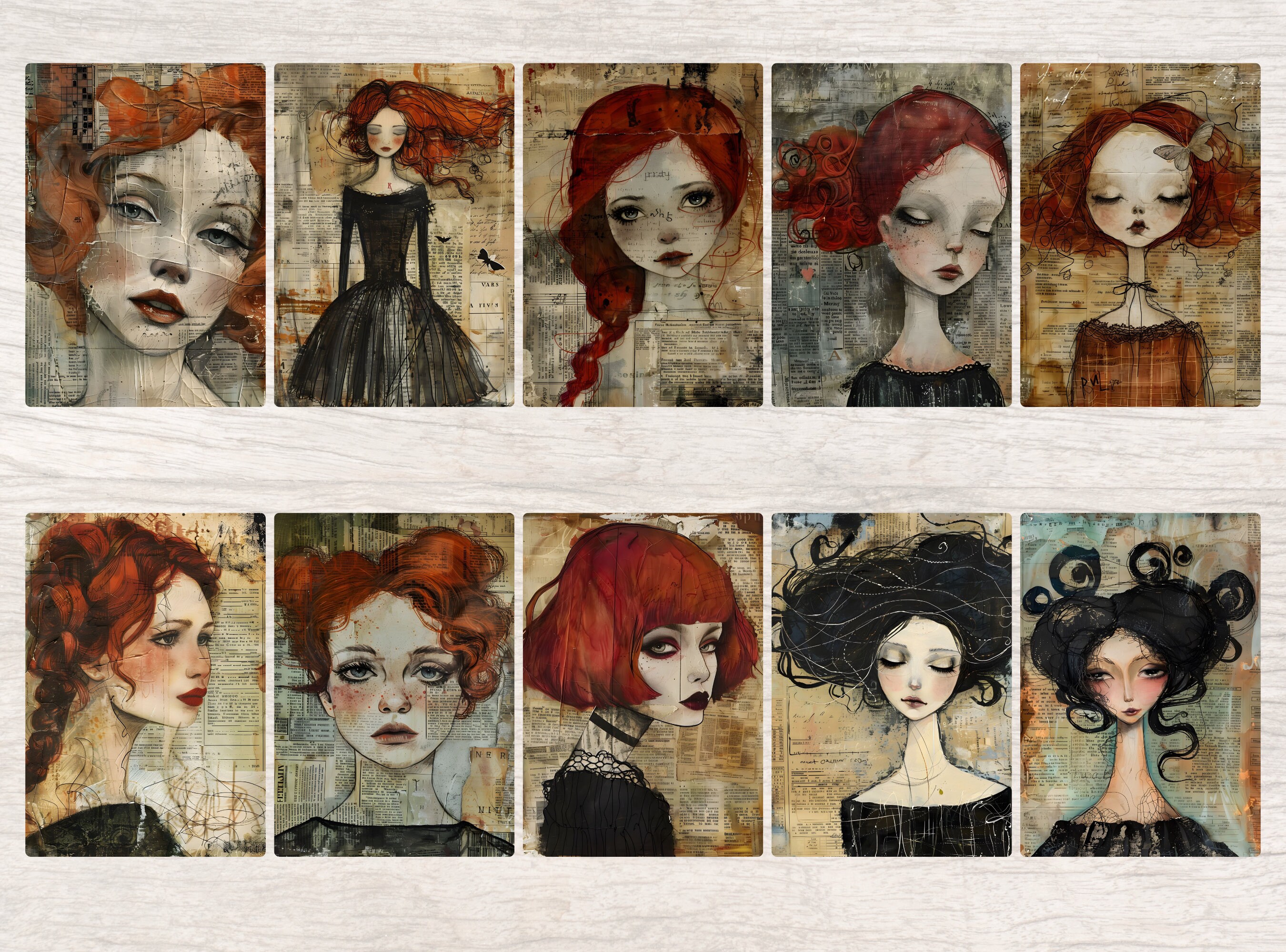 Whimsical Girls Junk Journal Pages, Junk Journal Paper Outpost ...