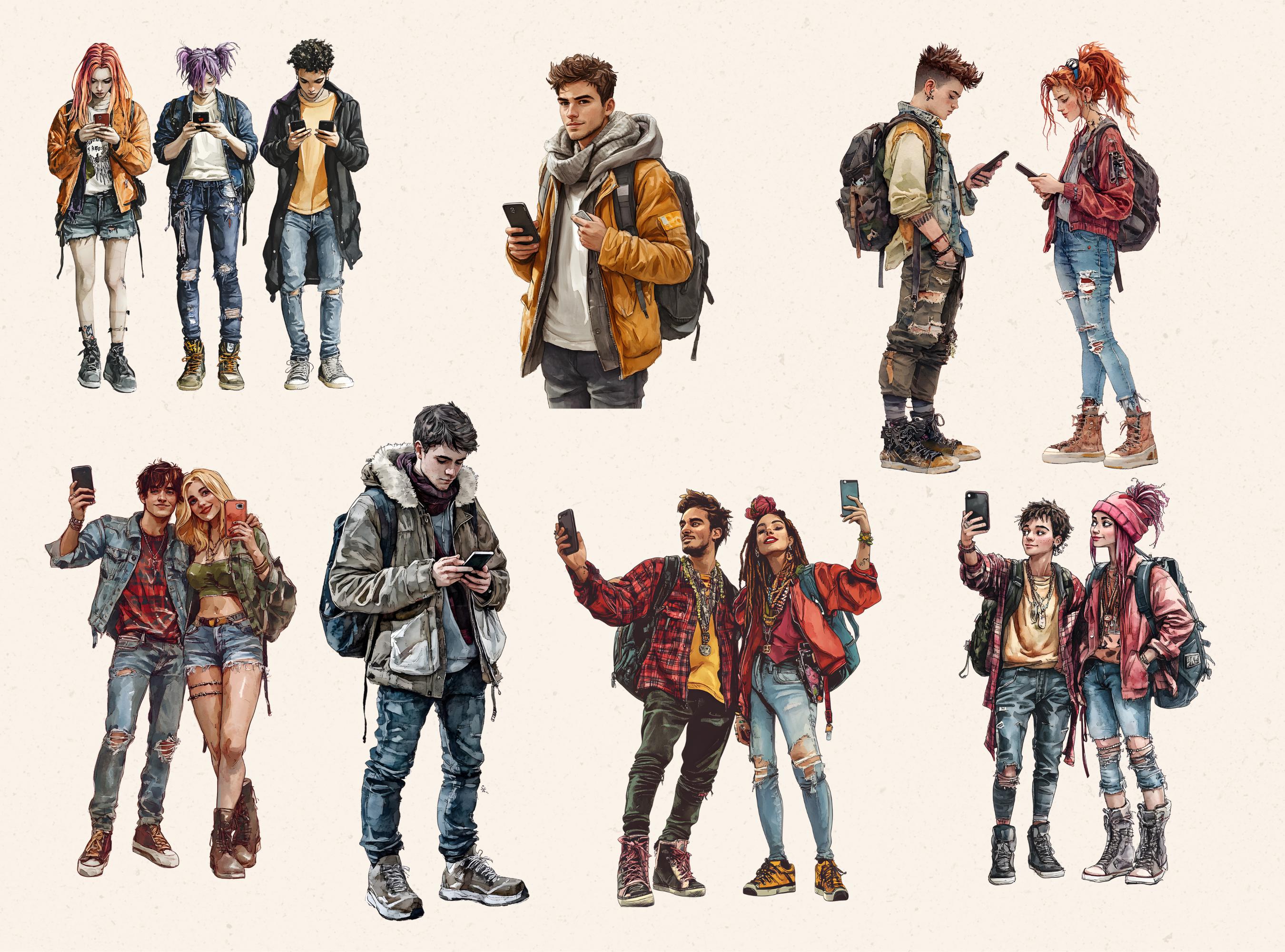 Teenage Boy Clipart, Clipart Bundle Teenager, Teenage Girl Clipart ...