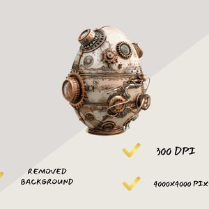 Steampunk Easter Eggs Clipart, Steampunk Egg Clipart, Egg Png, Steampunk Easter, Robot Egg ...