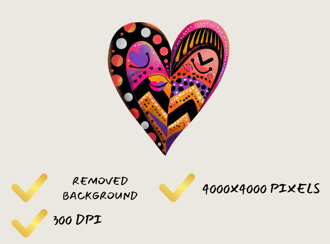 Quirky Hearts Clipart, Big Heart Png, Hearts With Faces, Feelings ...