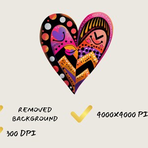 Quirky Hearts Clipart, Big Heart Png, Hearts With Faces, Feelings ...