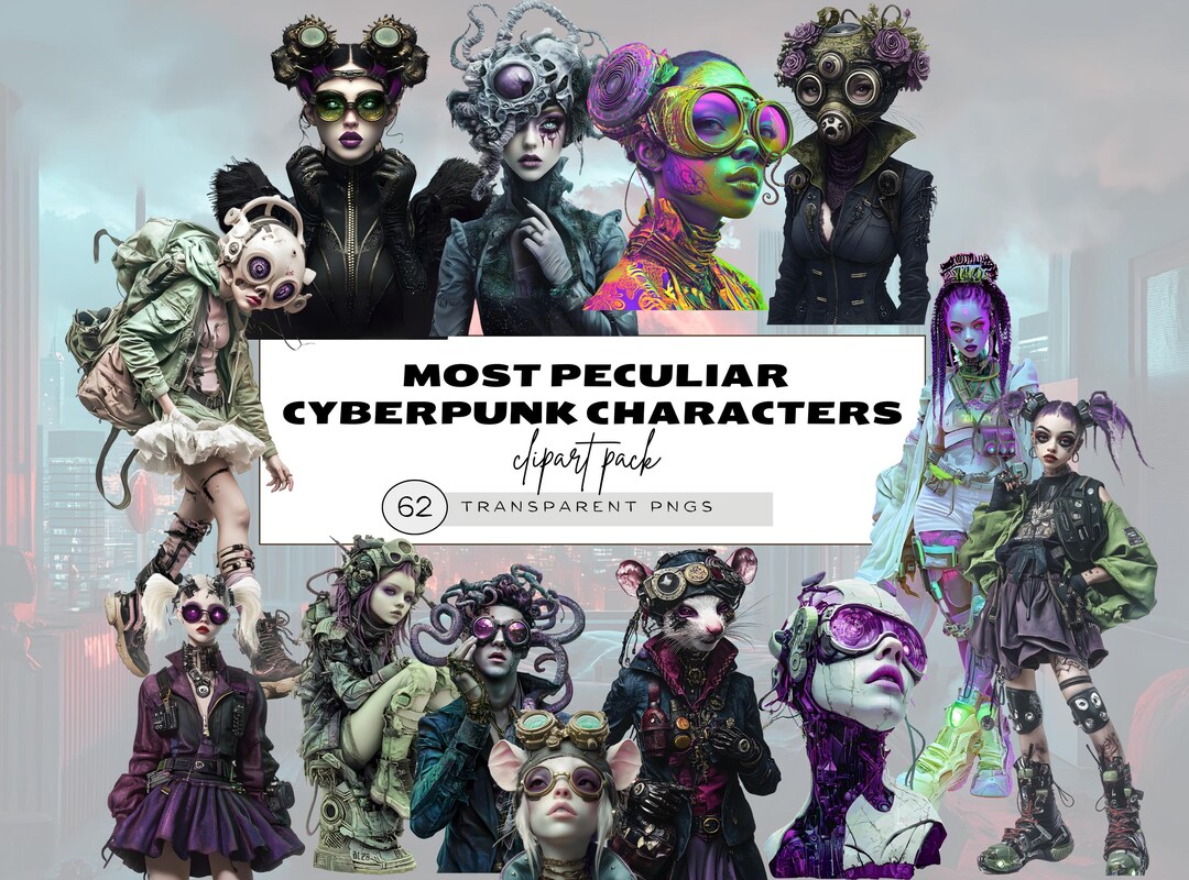 Peculiar People Clipart, Cyberpunk Characters Clipart, Post Apocalyptic ...