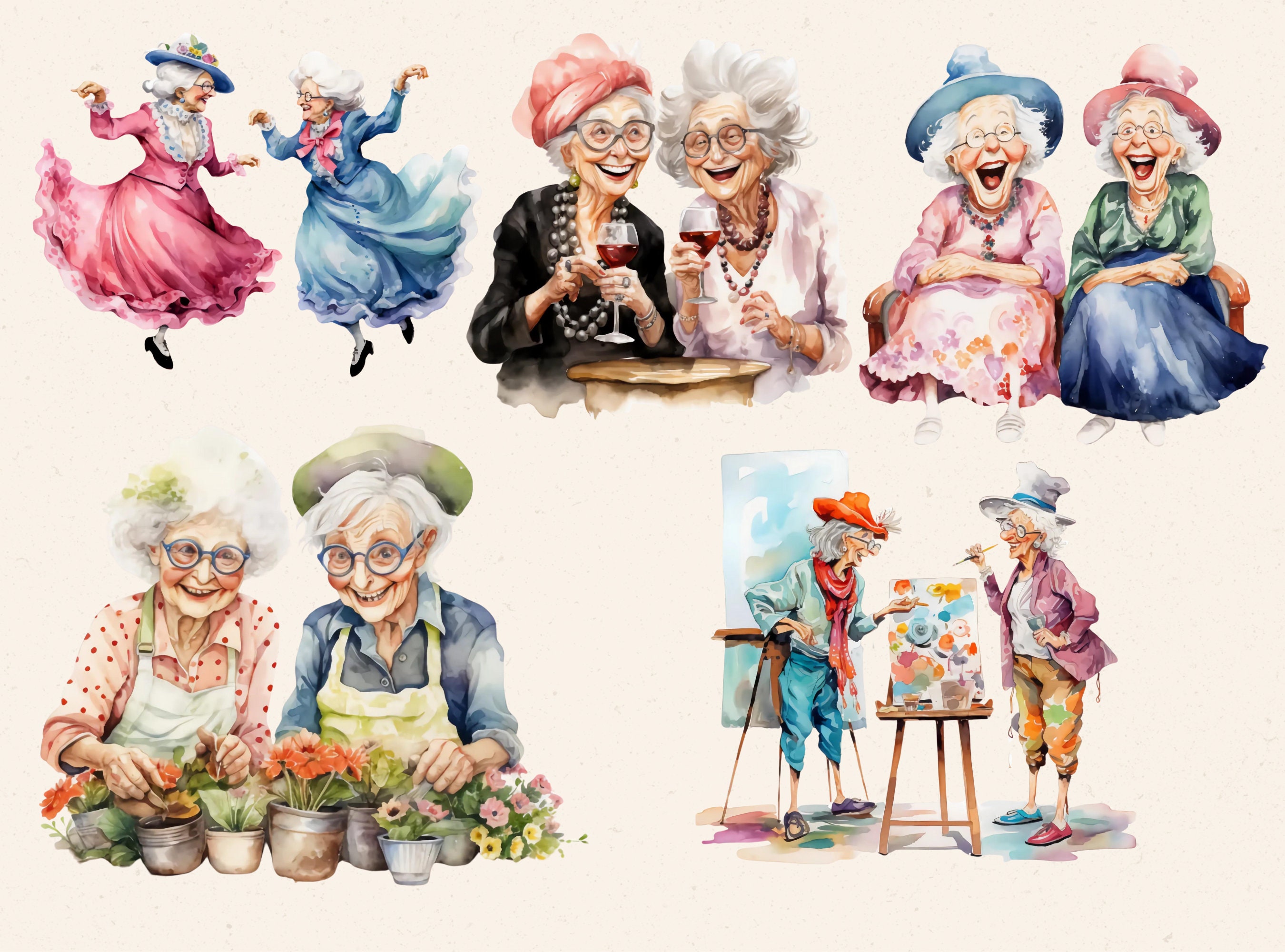 Funny Old Ladies Clipart, Old Lady Clipart, Old Woman Clipart, Old ...