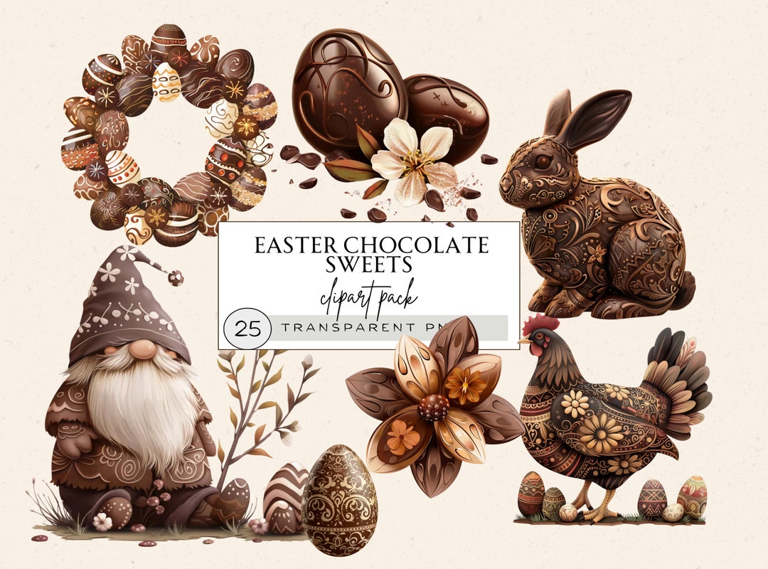 Easter Chocolate Clipart, Easter Treats, Chocolate Bunny Clipart ...