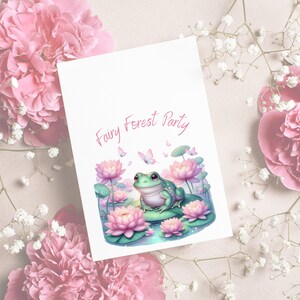 Magical Flower Fairy Garden Clipart, Pink Fairy Garden and Mushroom ...