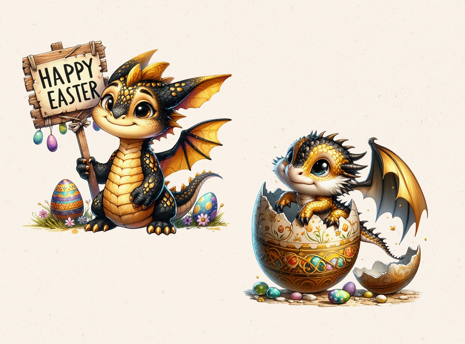 Dragon Egg Clipart, Dragon Clipart for T-shirts, Easter Characters ...