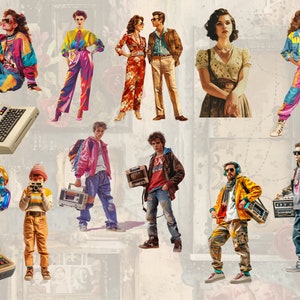 I Love the 80s Clipart, I Love the 80's Clipart, Retro Character ...