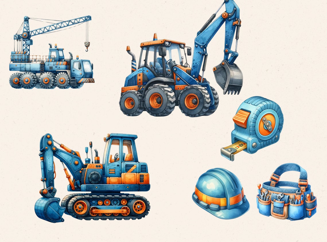 Construction Site Png, Construction Clipart Bundle, Construction ...