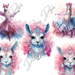 Watercolor Llama Bundle Clipart, Watercolor Llama Png, Watercolor ...