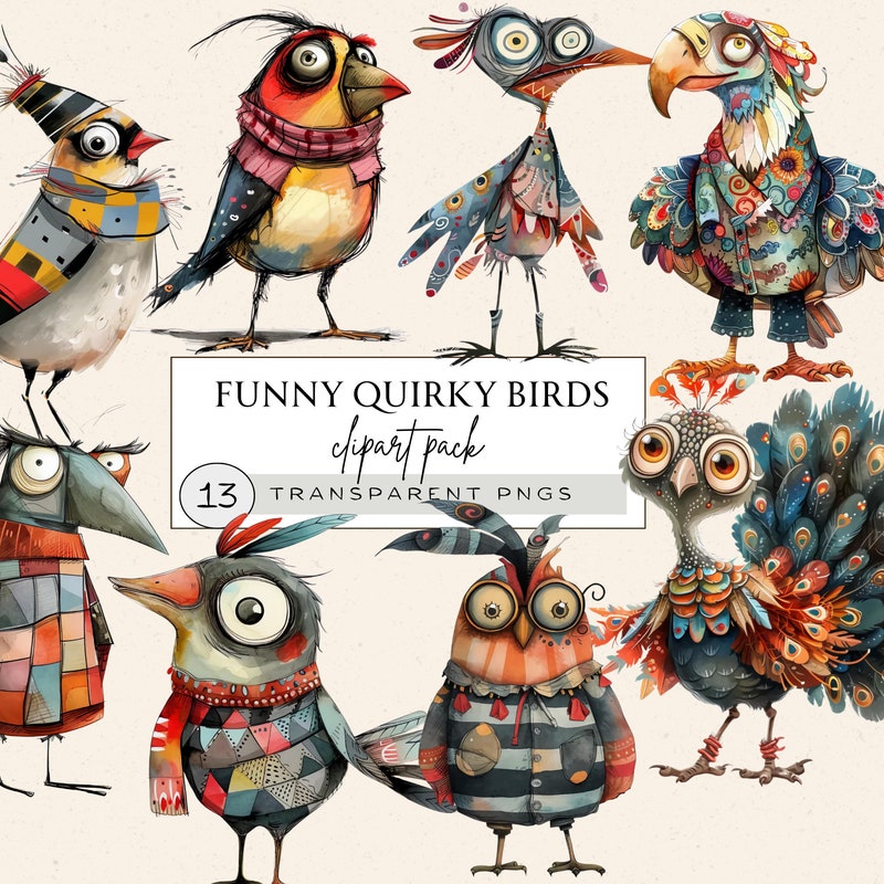 Whimsical Birds - Etsy