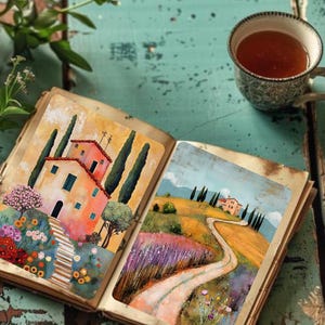 Italian Junk Journal Digitals, Tuscany Junk Journal Pages, Summer Junk ...