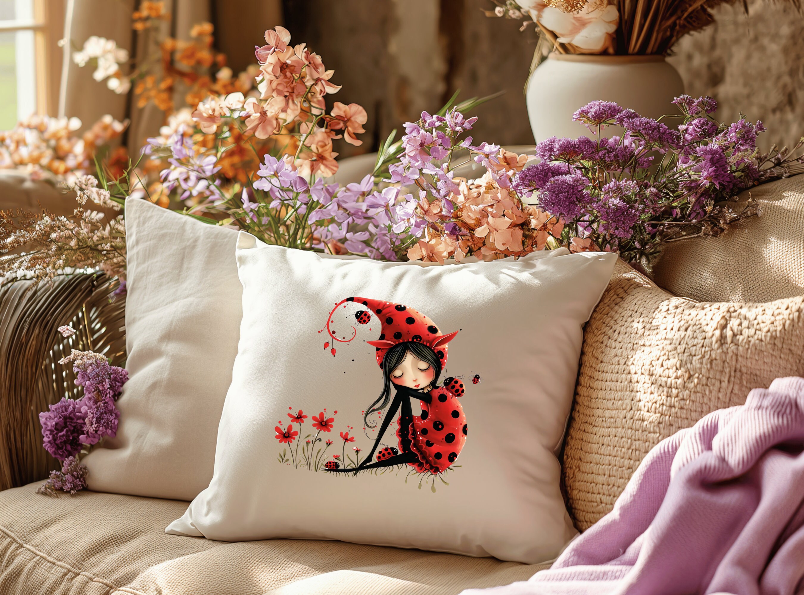 Lady Bug Clipart, Clipart Whimsical Girl Fairy, Enchanted Fairies ...