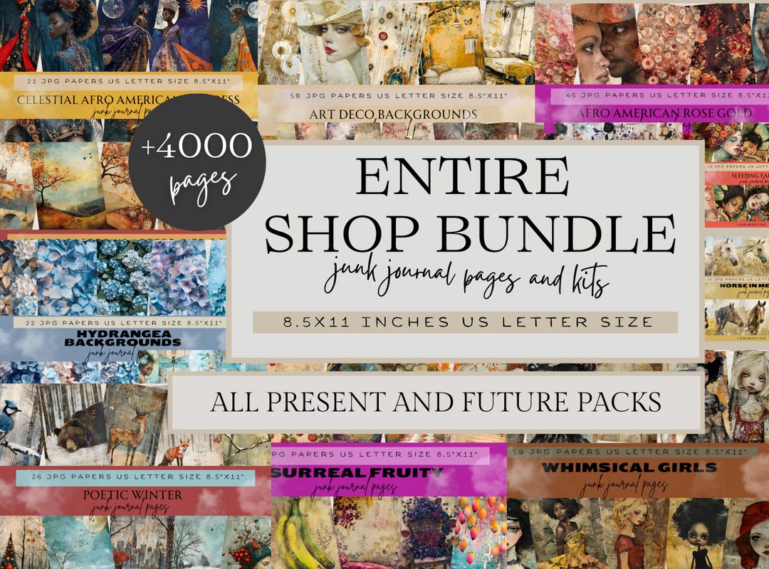 Junk Journal Entire Shop Bundle, Whole Shop Bundle Junk Journal, Whole ...