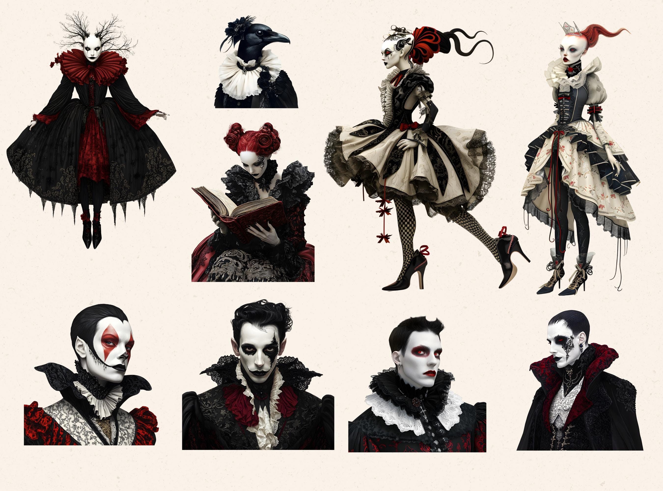 Peculiar People Clipart, Quirky People Clipart, Gothic Doll Clipart ...