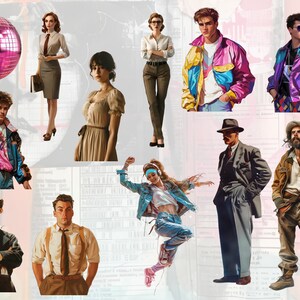 I Love the 80s Clipart, I Love the 80's Clipart, Retro Character ...