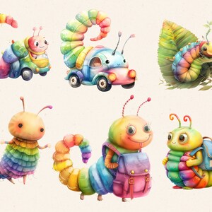 Watercolor Caterpillar Clipart, Caterpillar Clip Art, Insects Clipart ...