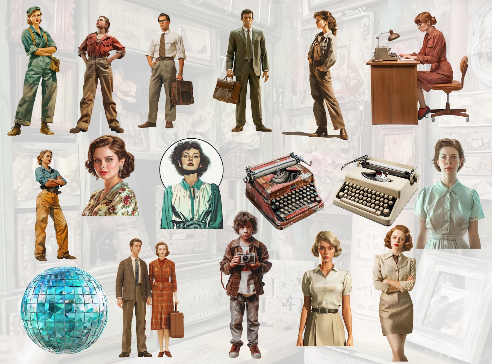 I Love the 80s Clipart, I Love the 80's Clipart, Retro Character ...