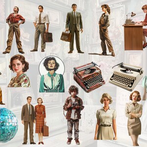 I Love the 80s Clipart, I Love the 80's Clipart, Retro Character ...